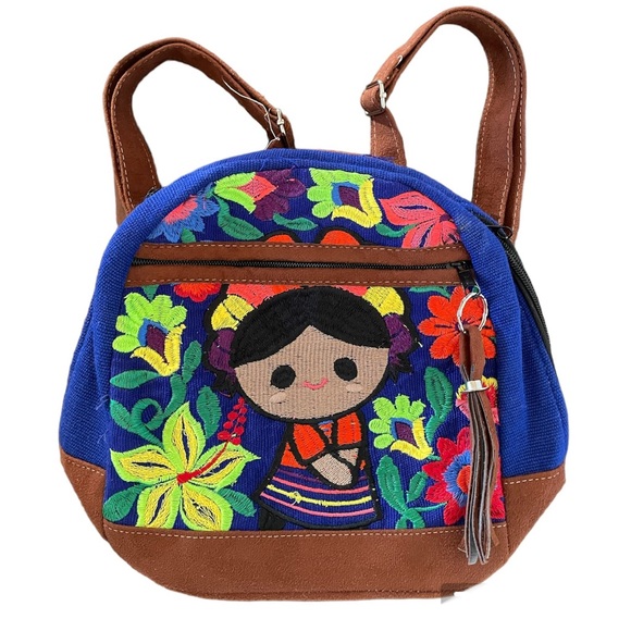 MEXICANA | Bags | Mexican Backpack Embroidered Backpack Brown Backpack ...